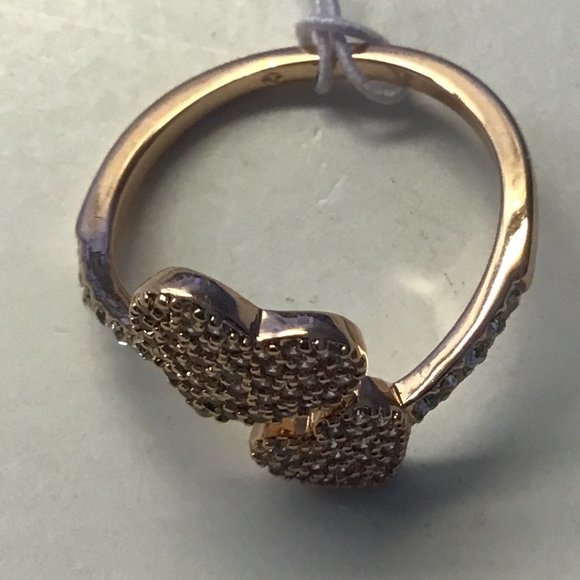 kate spade | Jewelry | Kate Spade New Rose Gold Pave Hearts Ring | Poshmark